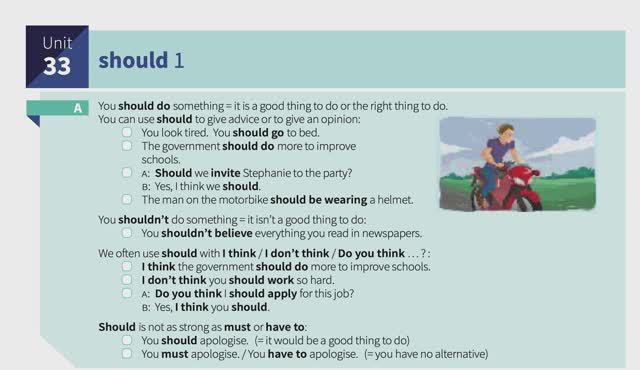 33. Modals: should, ought to