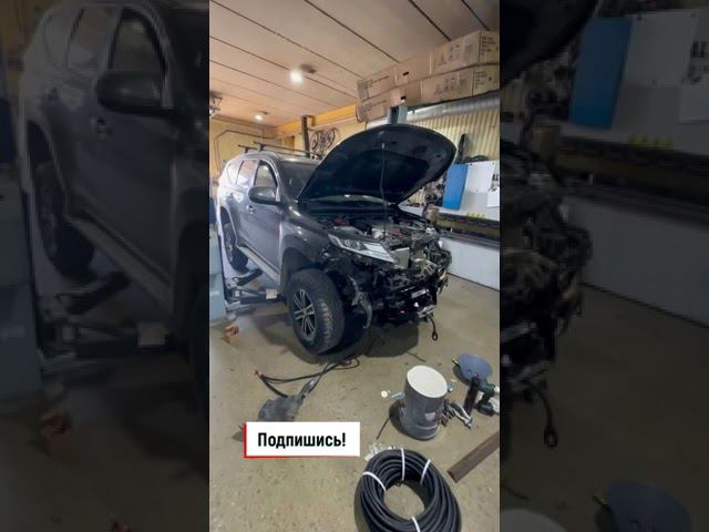 Mitsubishi Pajero Sport скрытая установка лебедки