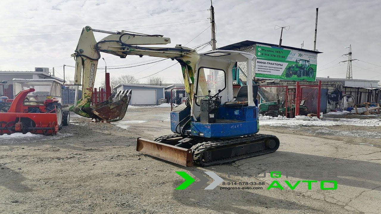 Обзор б/у японского миниэкскаватора MITSUBISHI MX35 / синий трактор экскаватор мега вкусный слив