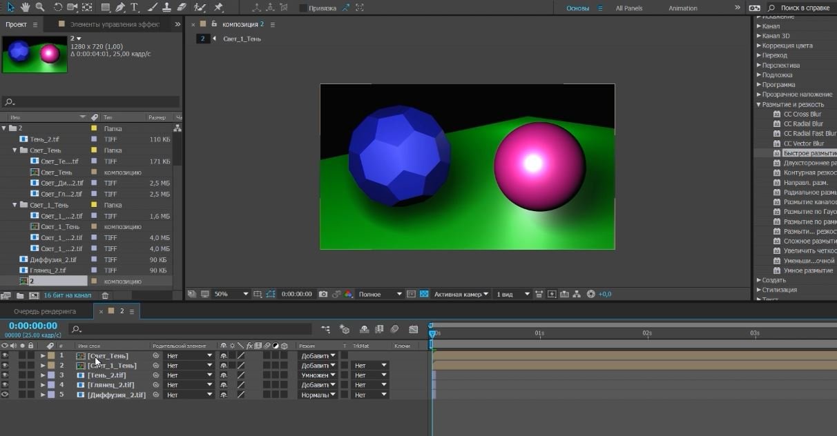 Ч.4 Cinema 4d Многослойные изображения для After Effects. Файл Композитинга