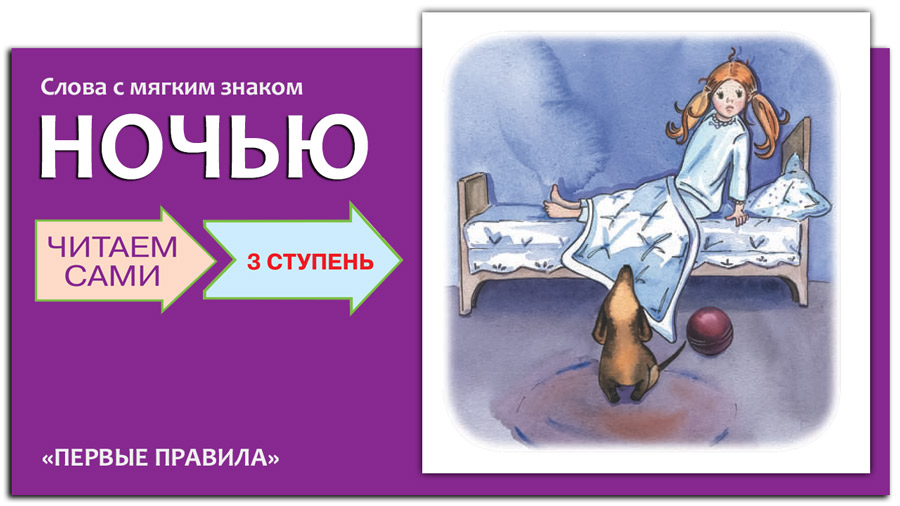Читаем слова с мягким знаком: Книга для первого самостоятельного чтения «Ночью». | Листалка