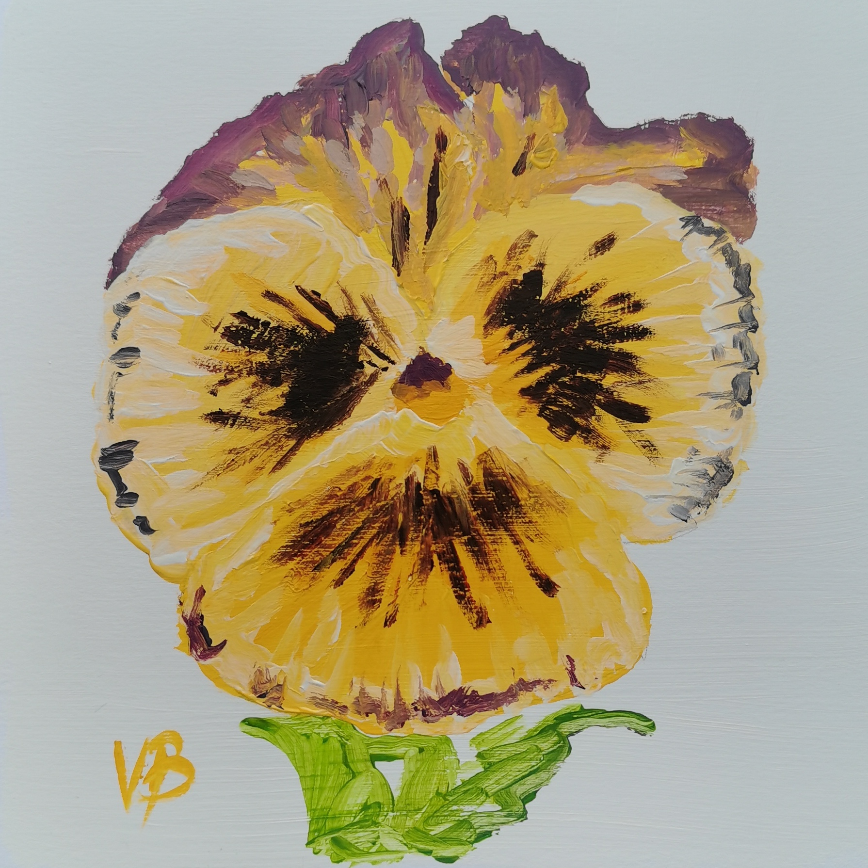 Анютины глазки (фиалка) акрилом