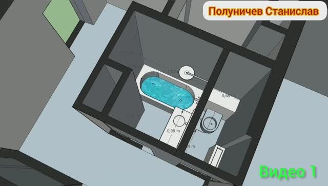 Демонтаж, монтаж перегородки в ванной. Установка водонагревателя.