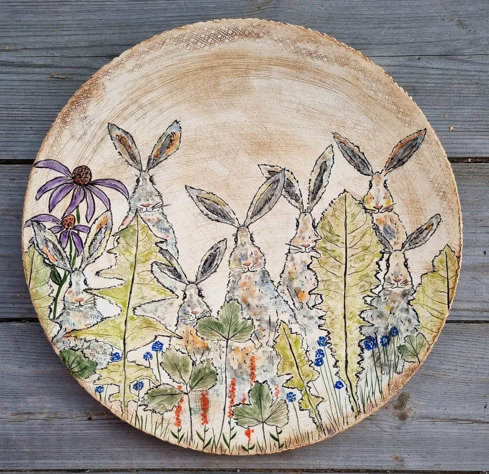 Блюдо "Семейка зайцев"