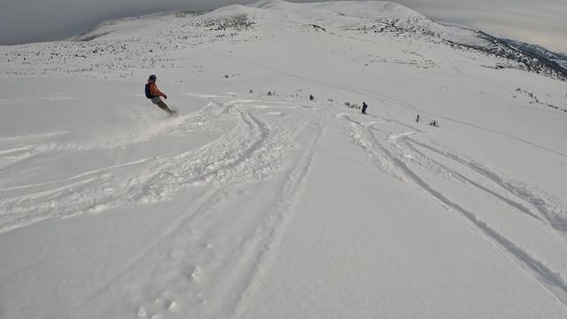 кто быстрее ратрак или сноубордист)
