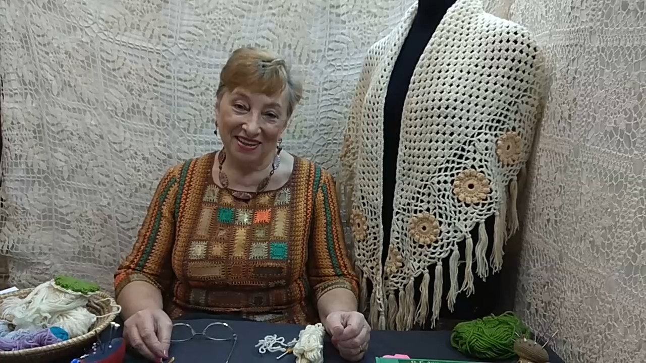 Шаль с каймой из квадратов. Часть 1. Мастер-класс по вязанию крючком от О. С. Литвиной.