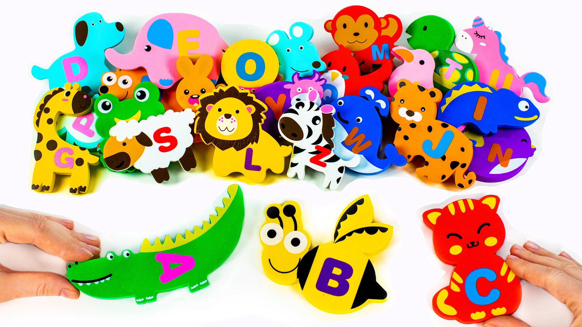 Играем с Развивающими Игрушками - Учим Названия Животных на Английском языке!