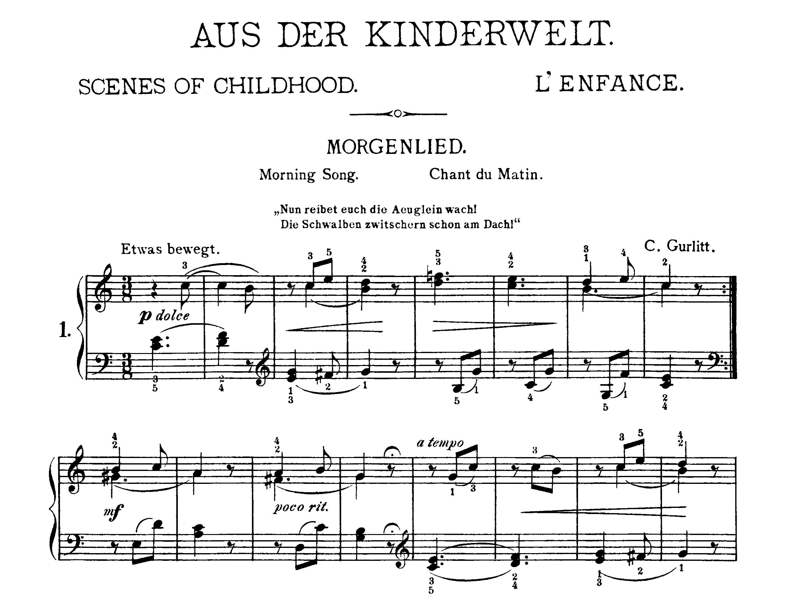 Гурлитт К. "Детские сцены" ("Из детского мира")