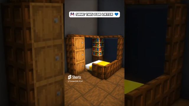 Простая идея для обустройства спальни, кухни и кабинета #постройкимайнкрафт