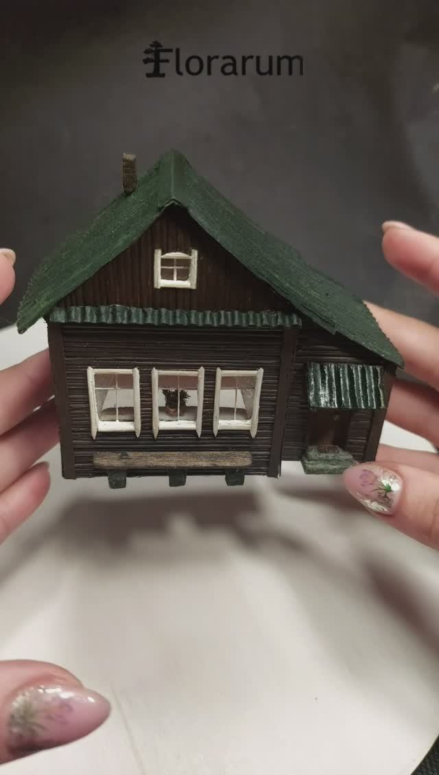 Деревенский домик из картона и соломы для диорамы ч.2 #shorts