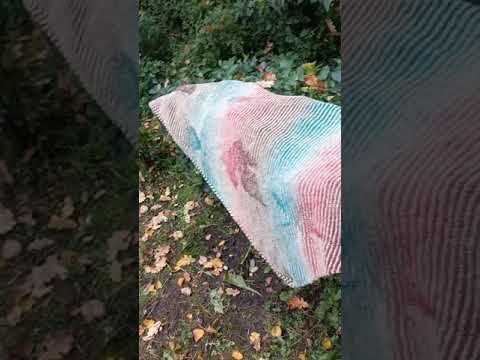 Шерстяной платок иллюзорным рисунком Листопад Ручная работа