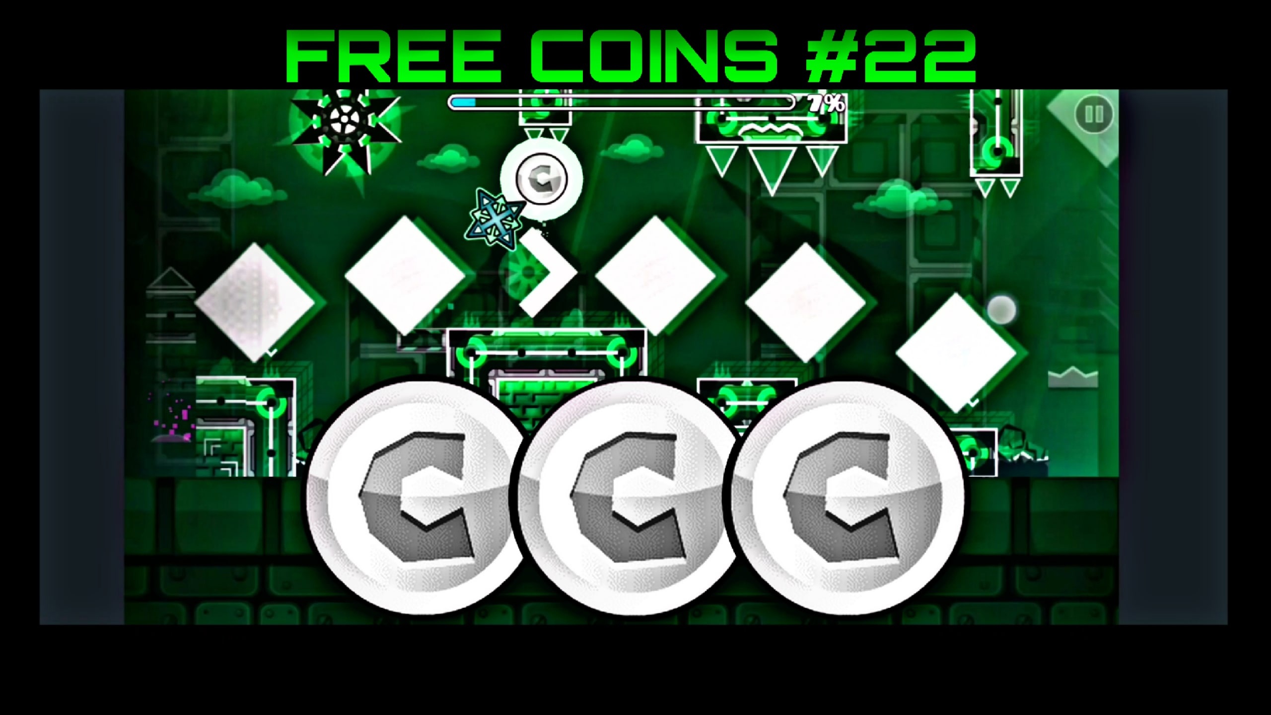БЕСПЛАТНЫЕ МОНЕТЫ #22: meditacion by diamondstorm (Hard 4*) [3 coins] | Geometry Dash