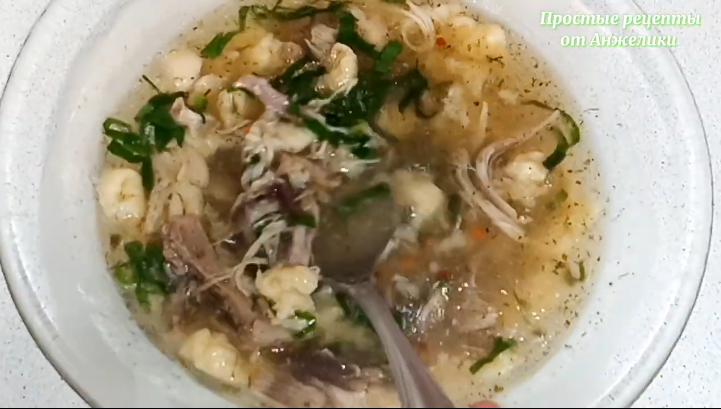 Суп с клёцками. Десять лет пользуюсь этим рецептом ! Рецепт моей бабушки..mp4