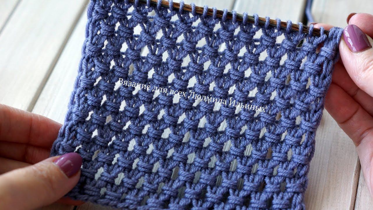 Потрясающий узор! Ажурная сеточка с обвитыми петлями