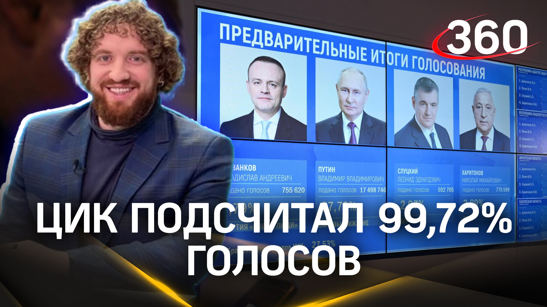 Предварительные результаты — на мониторах в инфоцентре ЦИК. Последние данные
