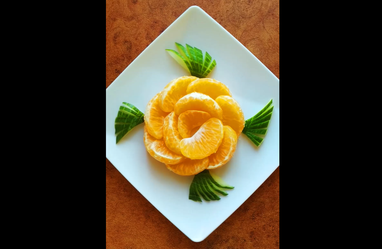 Красивая нарезка фруктов на стол с МАНДАРИНОМ?