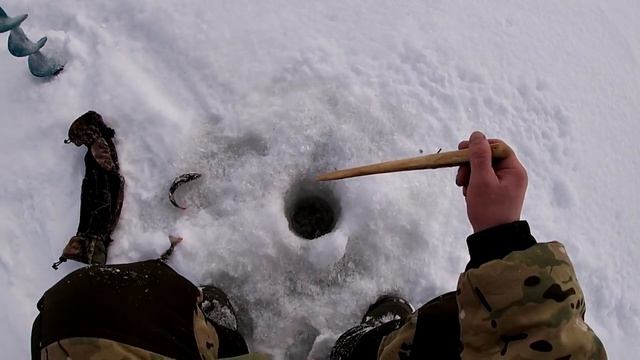 Зимняя ловля окуня на блесну!!!