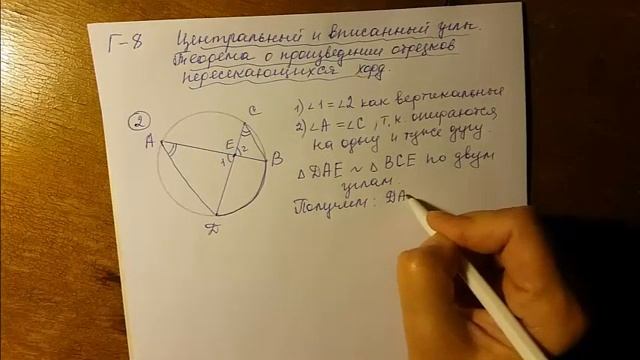 Произведение отрезков пересекающихся хорд.