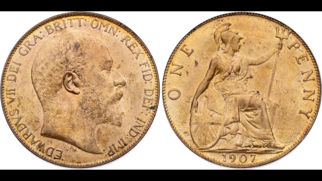 1 пенни 1907. Великобритания, Эдуард VII. Обзор монеты, биография.