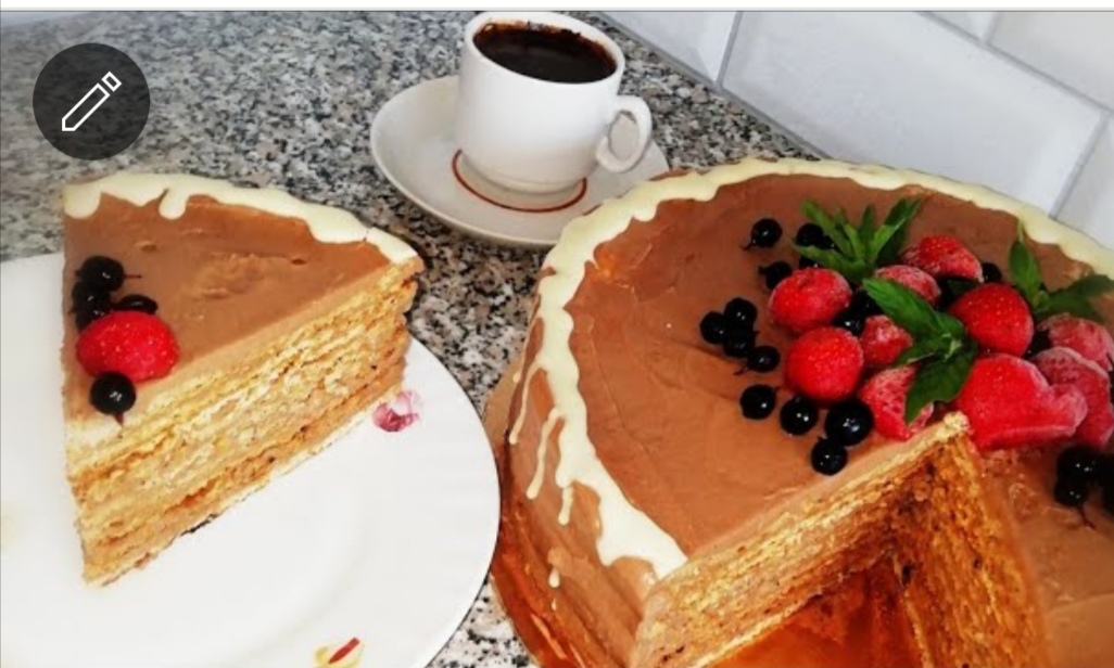 Ореховый торт с ШОКОЛАДНЫМ   кремом.