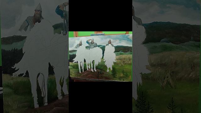 Три богатыря картина #shortsvideo #шортс #art #shorts #painting #искусство #творчество #рисуем