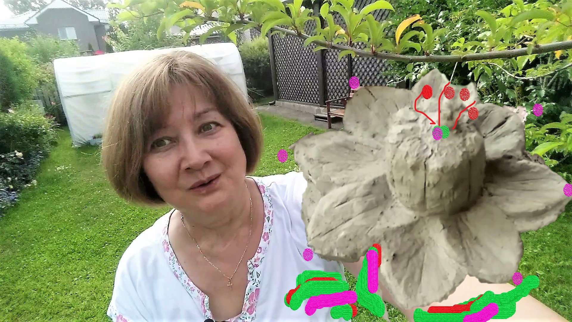 Цветок из цемента. Ландшафтный дизайн своими руками.