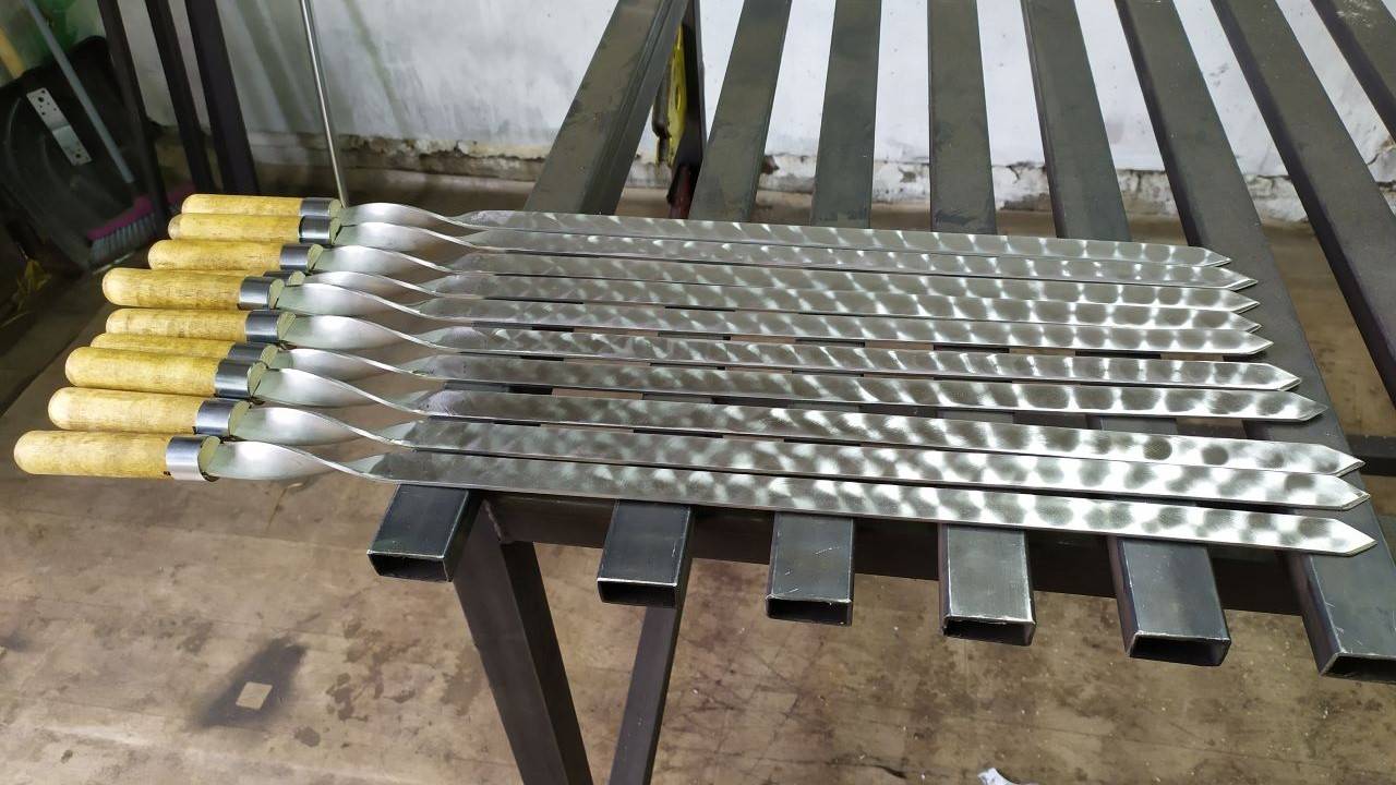 Шампура для шашлыков и люля-кебаб для мангала своими руками. Изготовление шампуров из нержавейки.