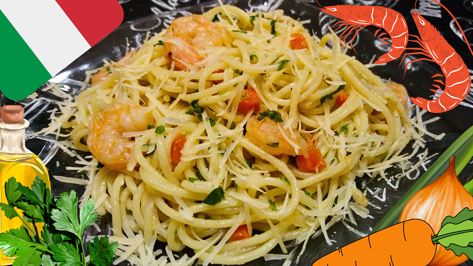 СПАГЕТТИ С КРЕВЕТКАМИ ПО-ИТАЛЬЯНСКИ / Простой и вкусный рецепт итальянской кухни