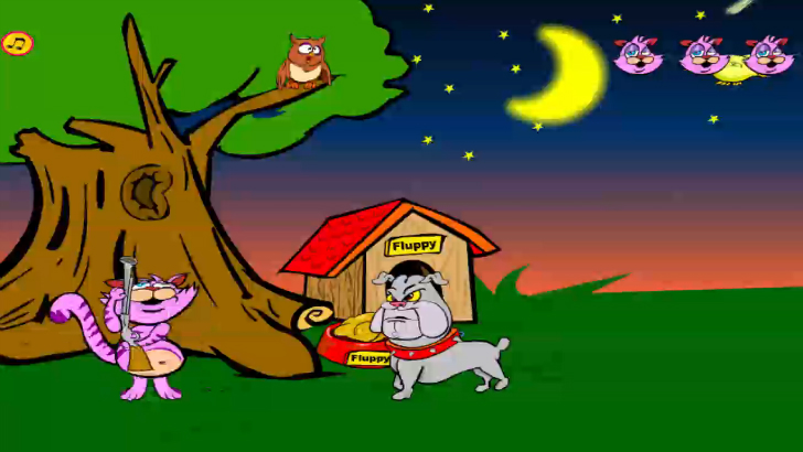 Розовый кот.Интересная Игра Мульфильм для детей