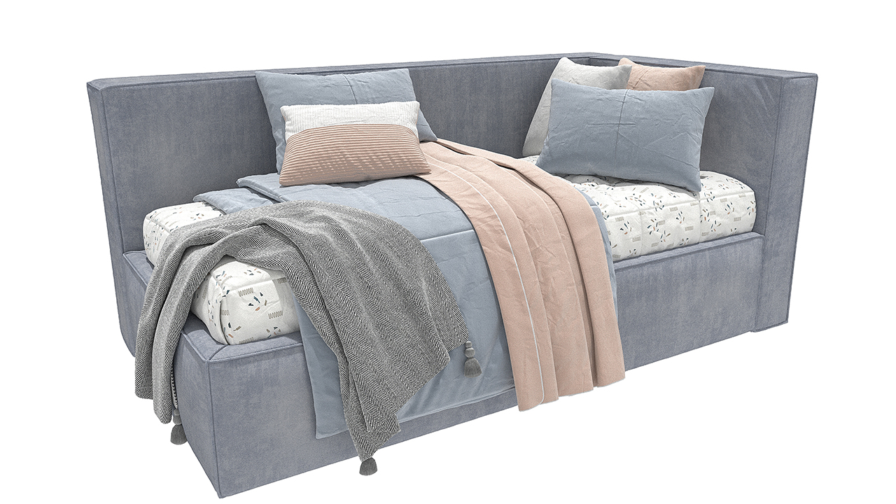 Детские угловые кровати в стиле Лофт. Модель Сохо с ортопедическими решетками в интерьере клиента