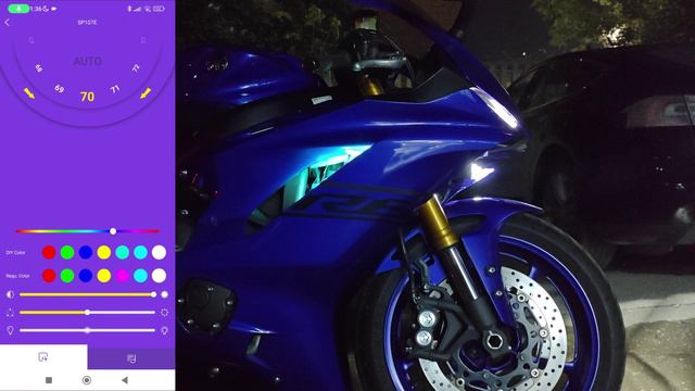 Светодиодная подсветка мотоцикла Yamaha R6. Адресная лента с контроллером SP107E