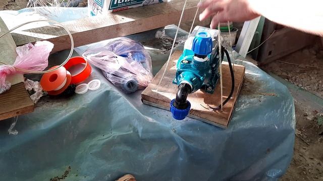 монтаж центробежного насоса в колодце