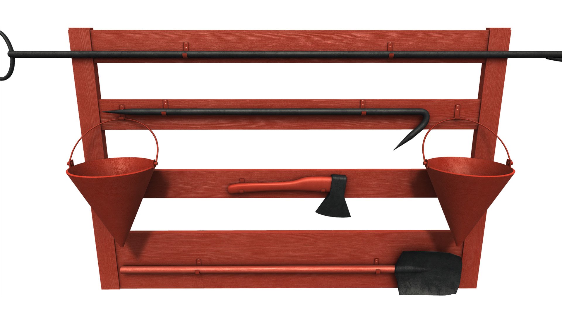 3D model.  Fire-fighting equipment. Противопожарный щит.