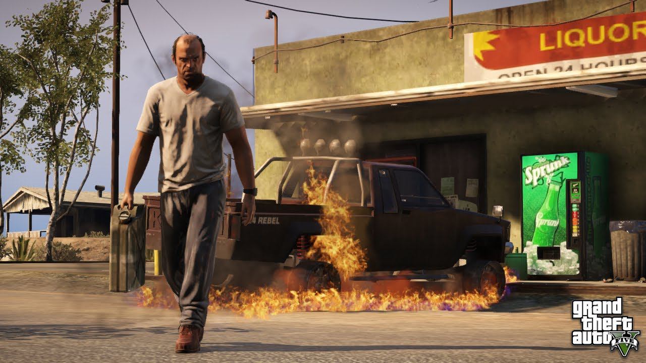 Grand Theft Auto V. Онлайн,уничтожить транспорт 4К