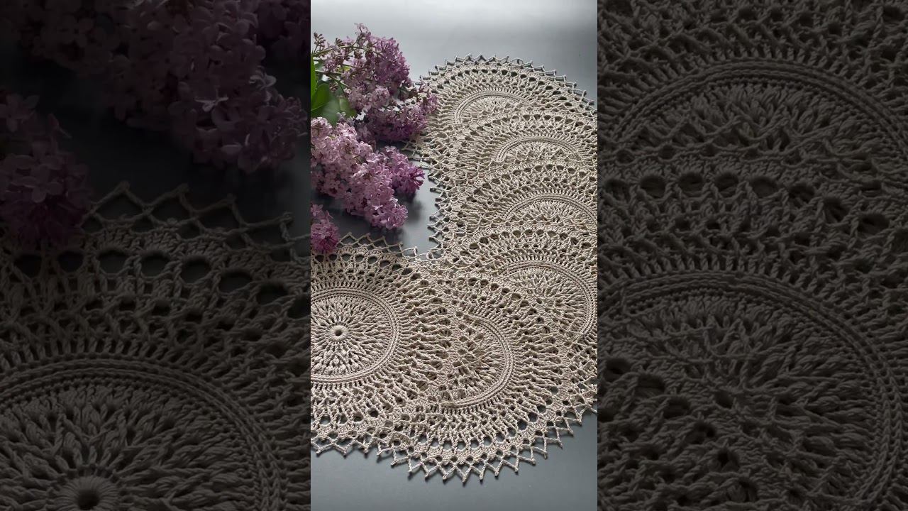 Набор салфеток  #обзор #crochet #ажурныйузор #вязаниекрючком #салфеткакрючком #сервировкастола
