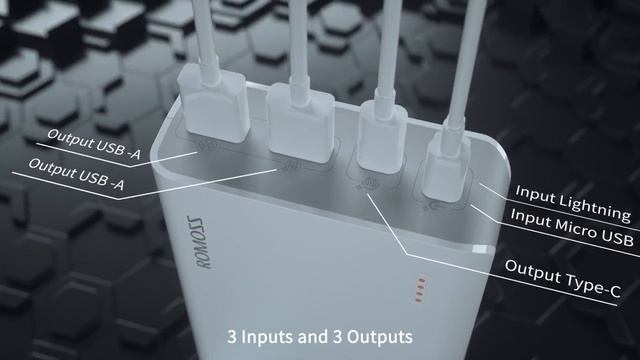 Power Bank, ROMOSS, 6.4 Дюйма, 30000 мА-ч, для смартфонов и планшетов