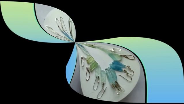 Серьги с аквамарином, бериллом и гелиодором