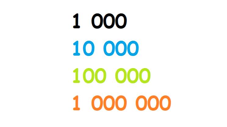 Начинаем знакомиться с тысячами и миллионами