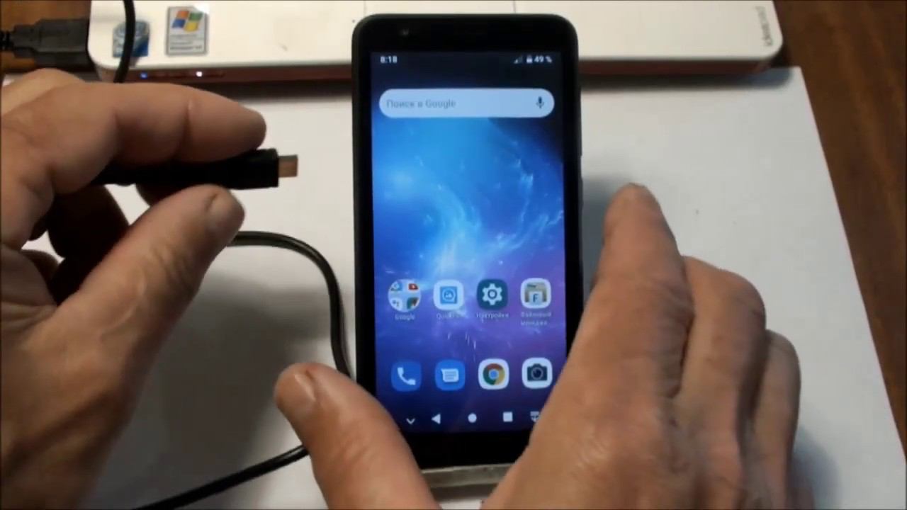 ZTE Blade L8 - первое подключение к компьютеру по USB