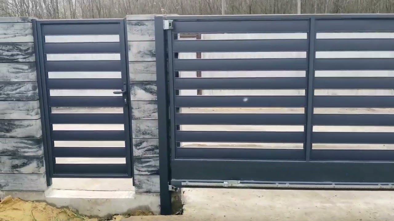 Откатные ворота в стиле ранчо