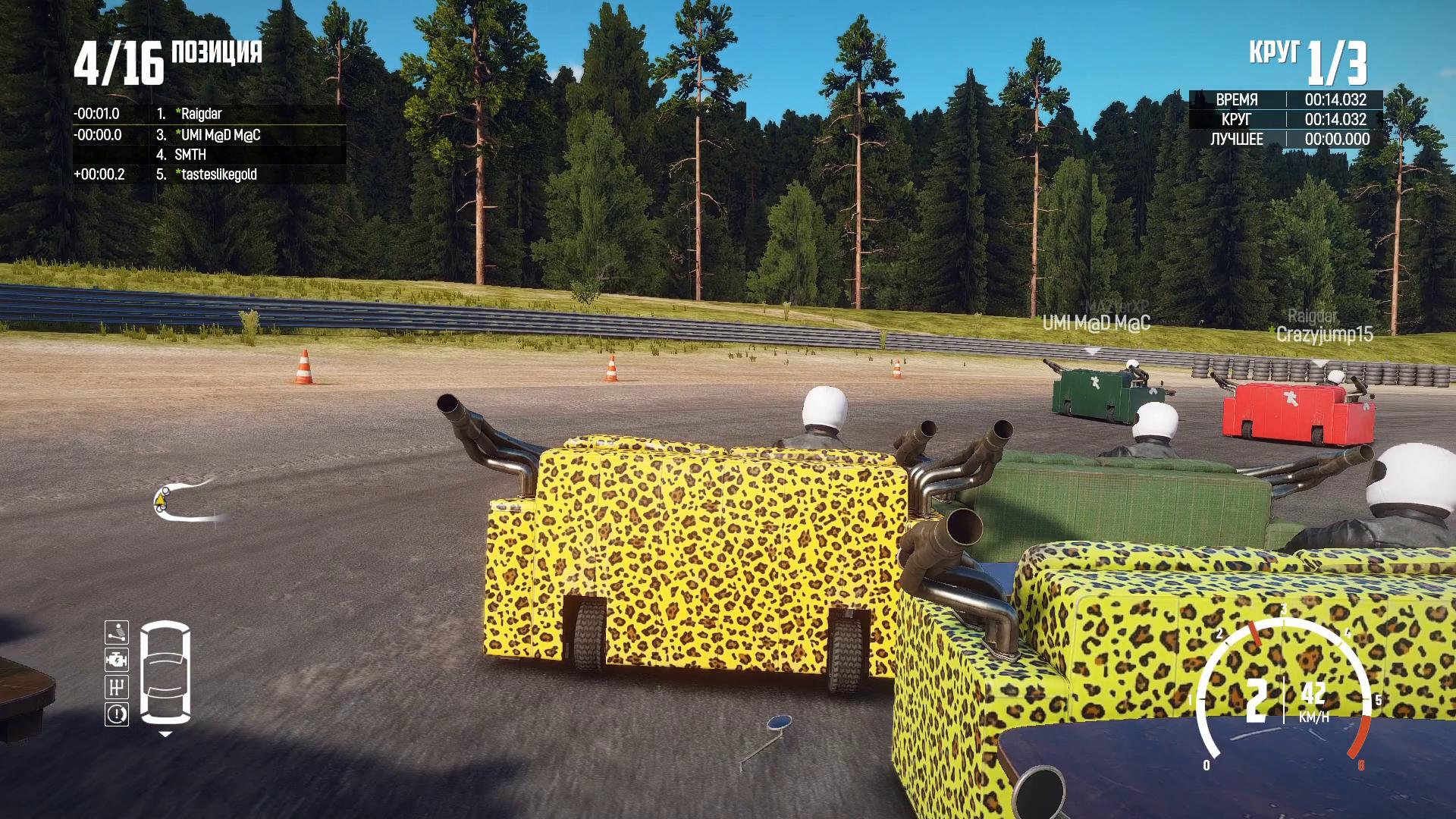 Играем с девушкой в игру Wreckfest | Часть 4 | Безумные гонки на диванах и не только !