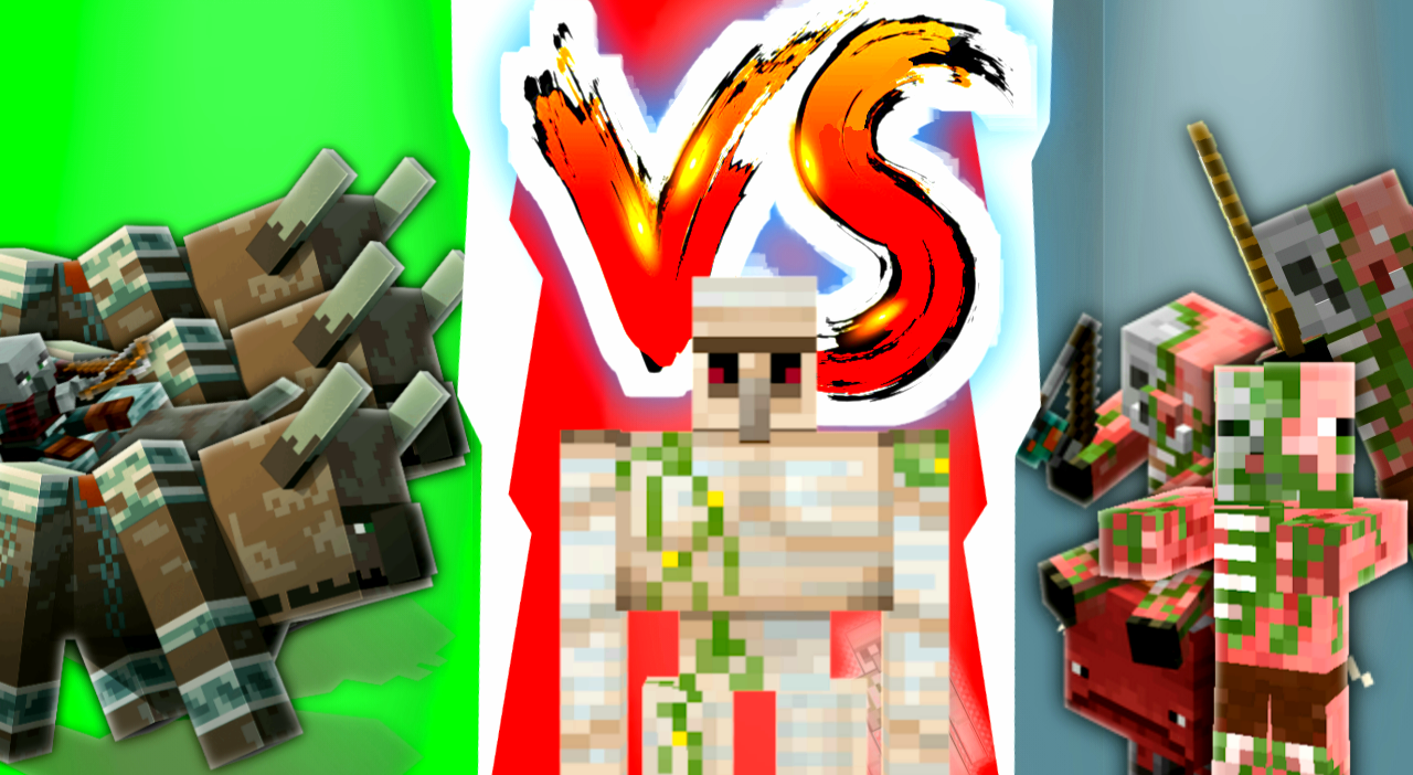 Сколько Голем может победить враждебных мобов в Майнкрафте. Поборник, Разрушитель, Свинозомби. МаЗи.