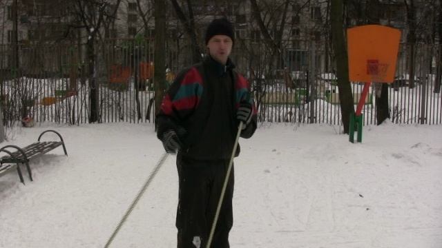 Торможение падением на лыжах