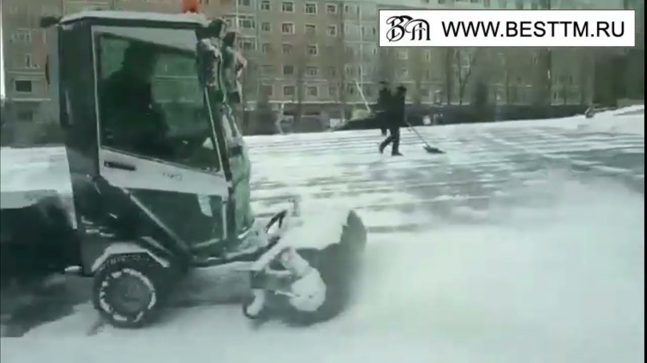 Демонстрация работы ПУМ-5021-К при уборке сухого и мокрого снега