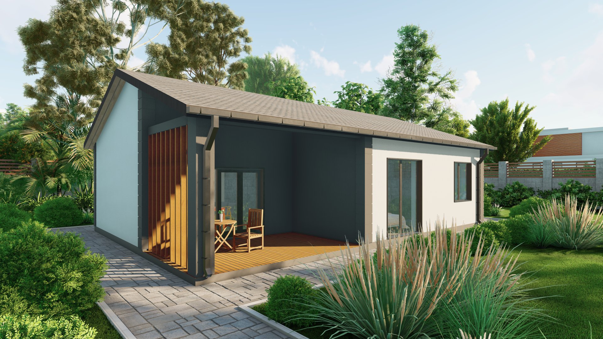 Проект дома с сауной 96 кв.м.