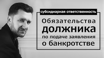 Обязательства должника по подаче заявления о банкротстве