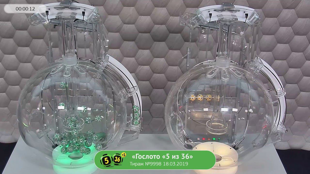 Столото представляет | Лотерея «Гослото «5 из 36». Тираж № 9998 от 18.03.2019 г.