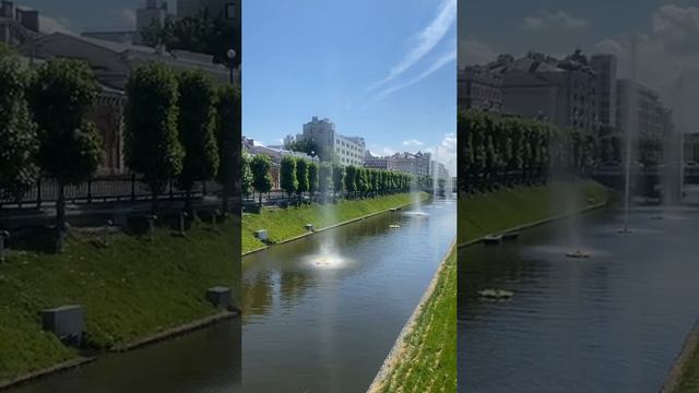 Казань, фонтаны на озере Булак. Лето 2024 года.