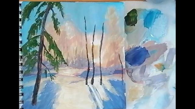 Зимний пейзаж. На сегодняшний день. это мой самый удачный рисунок. Но это только моё мнение.