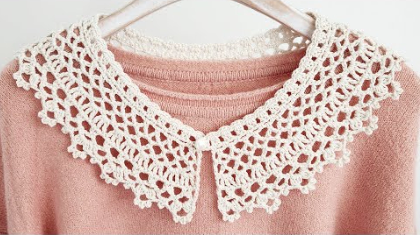 Кружевной накладной ажурный воротничок из хлопка крючком. Мои источники вдохновения